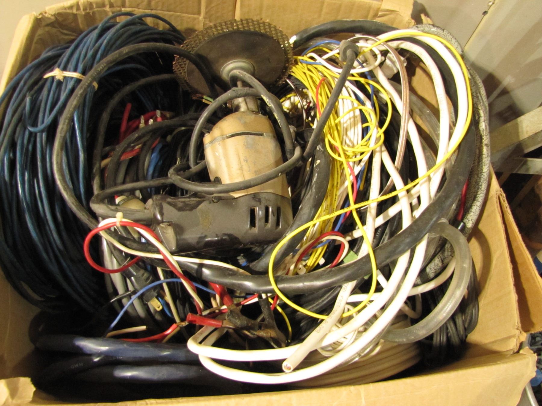 Clothing line , drill, miscellaneous electrical wire
