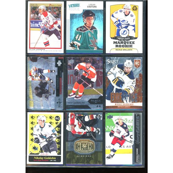 9 NHL Rookie & Insert Hockey Cards Various Teams