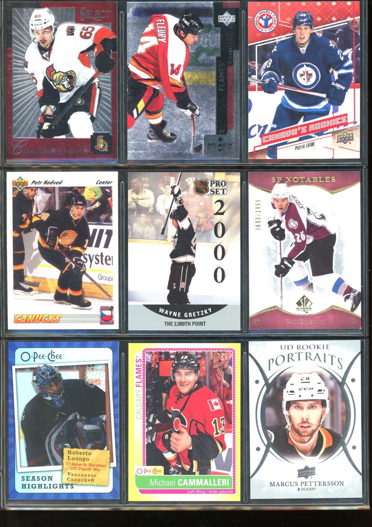 9 NHL Rookie & Insert Hockey Cards Various Teams