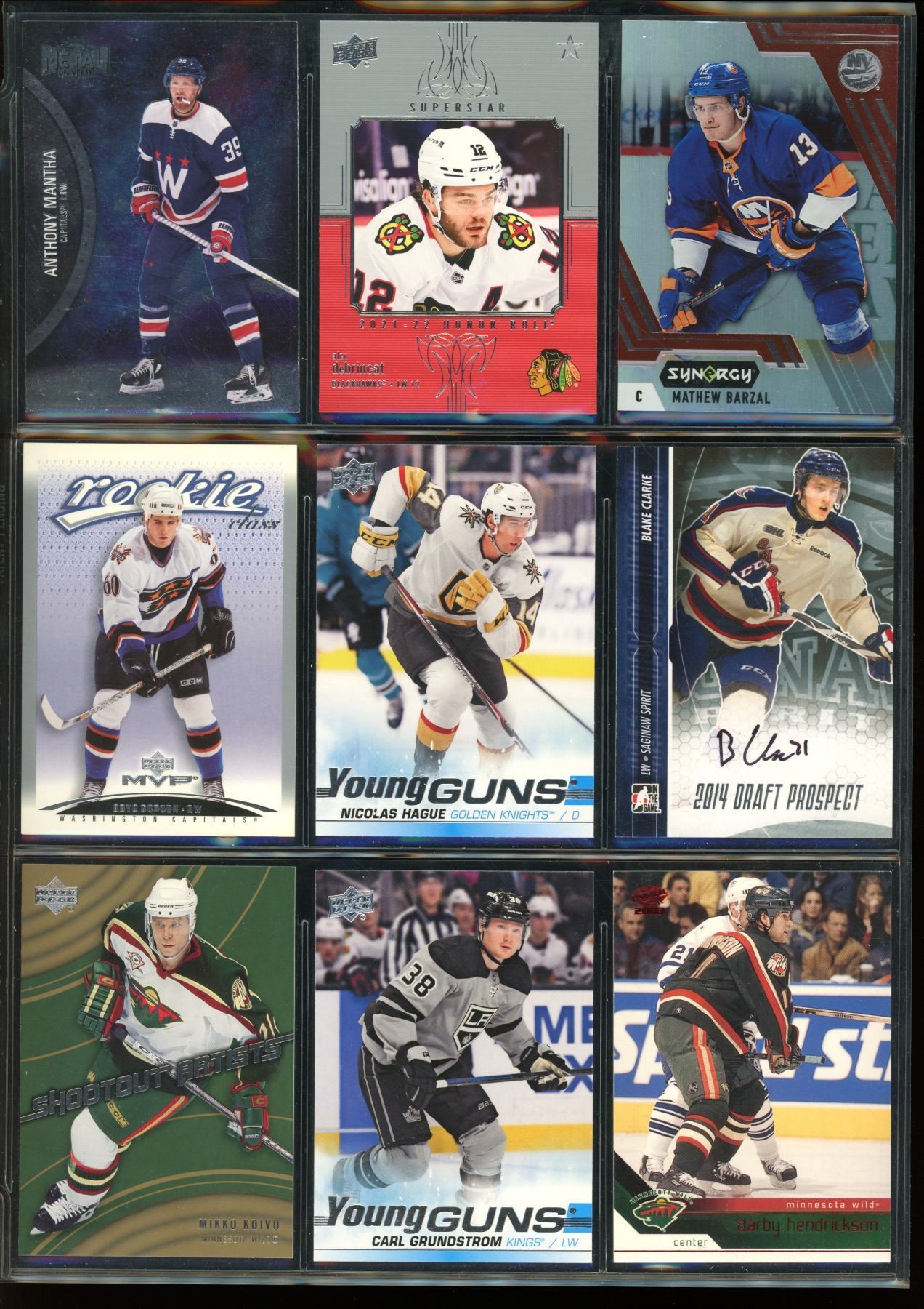 9 NHL Rookie & Insert Hockey Cards Various Teams