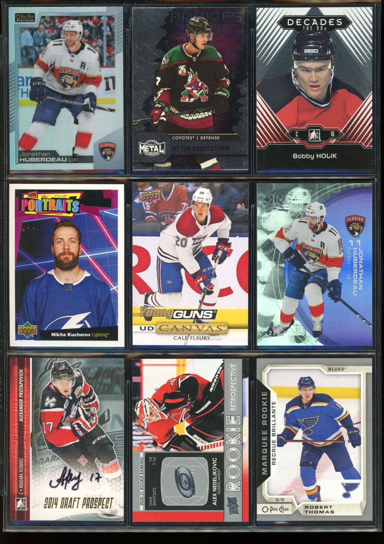 9 NHL Rookie & Insert Hockey Cards Various Teams