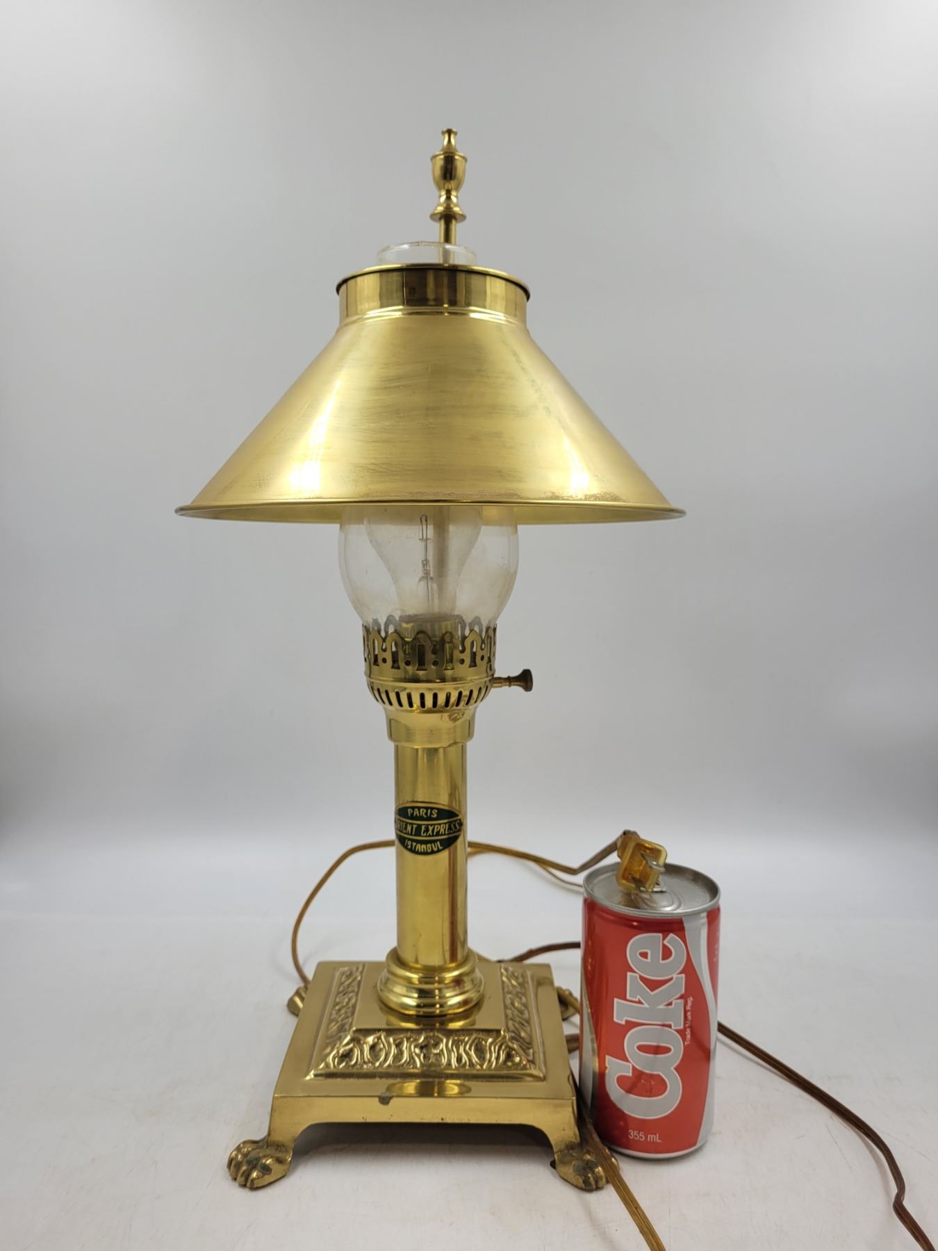 Vintage Brass Orient Express Paris Lamp