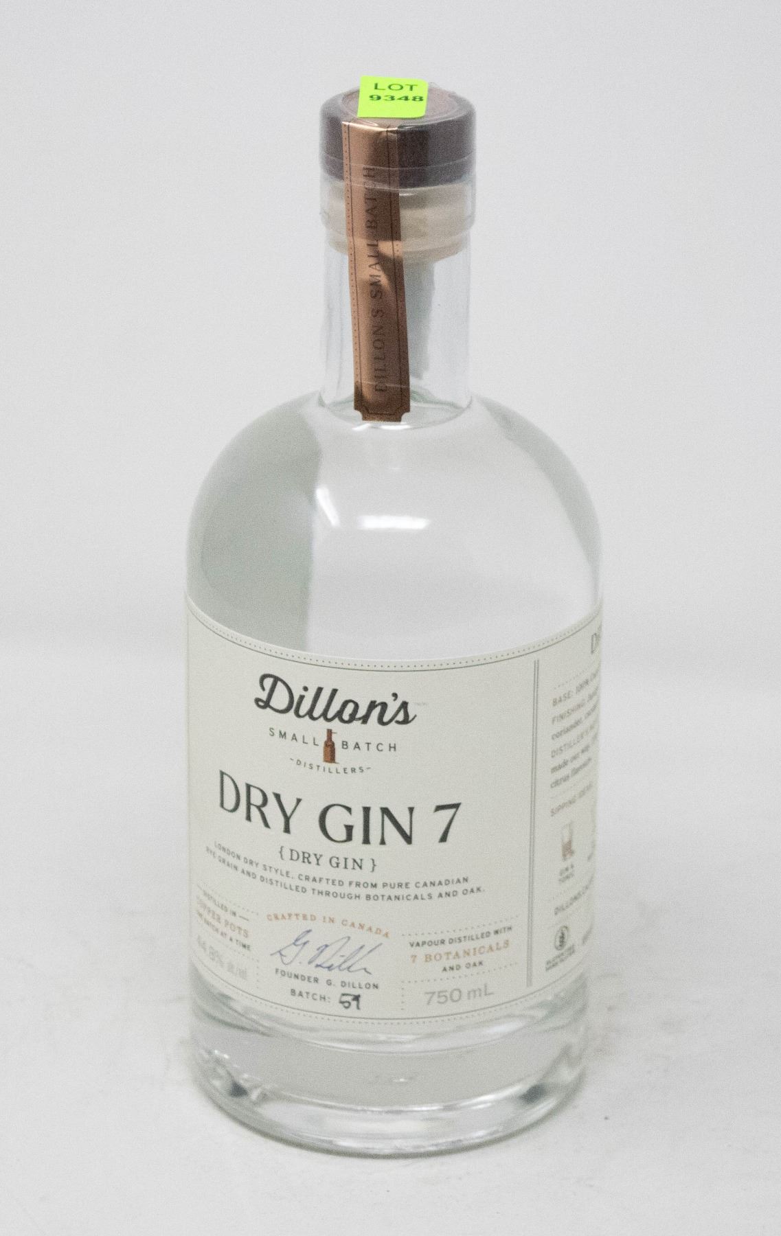 DILLON'S SMALL BATCH DRY GIN SEVEN 750ML 44.8%