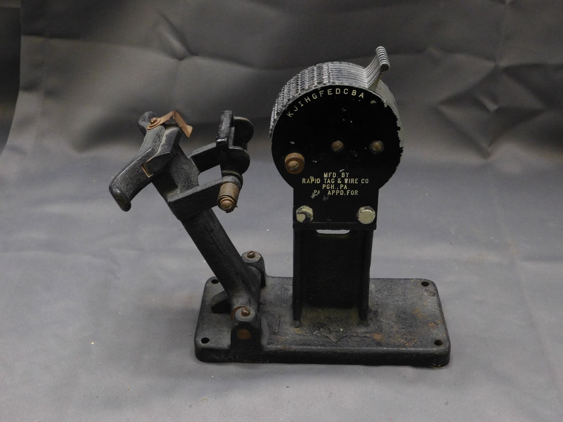 Antique Rapid Tag & Wire Company Number & Letter Press Mechanism