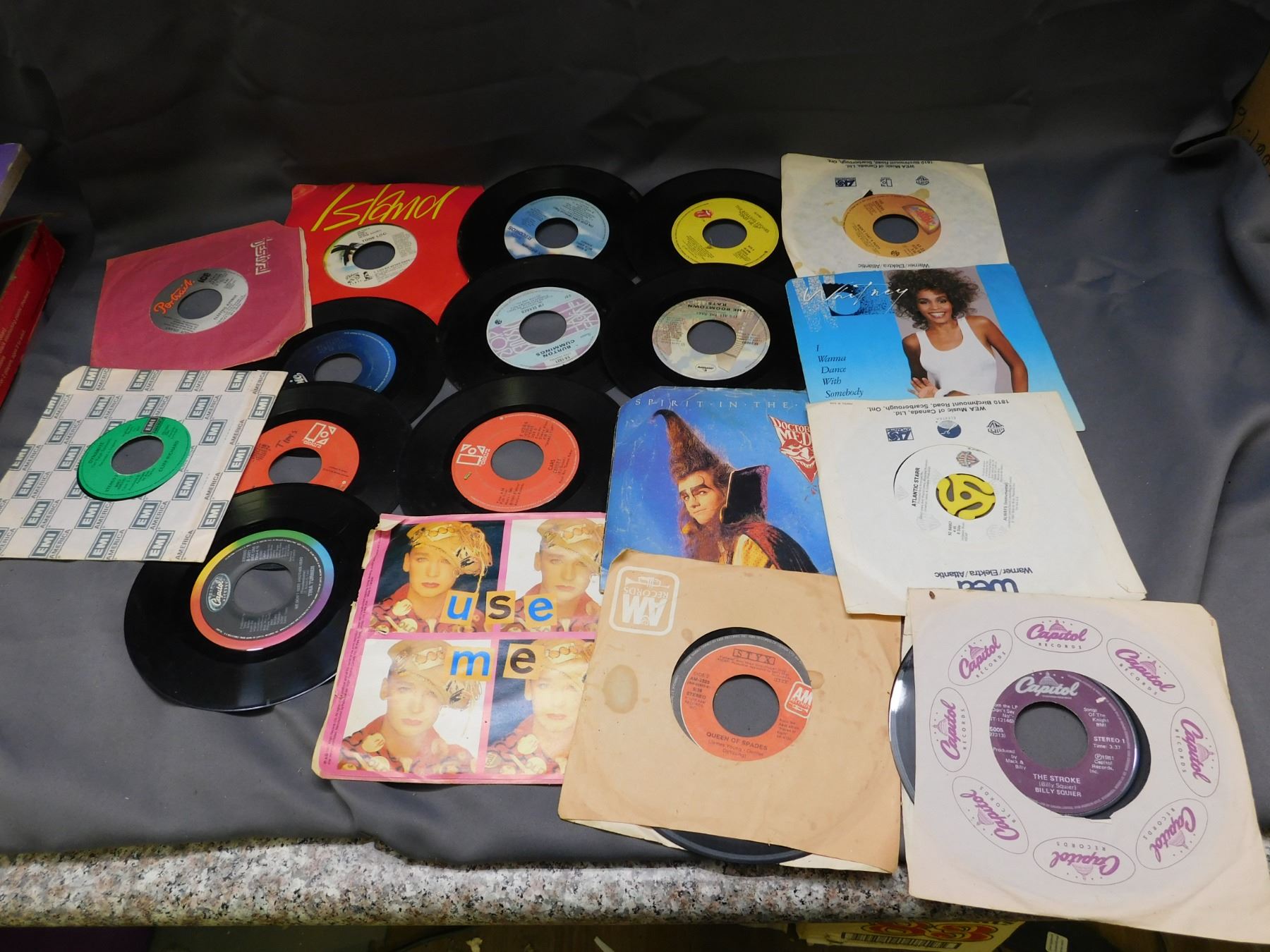 Lot of 18 45s Records Mostly 80s Rock