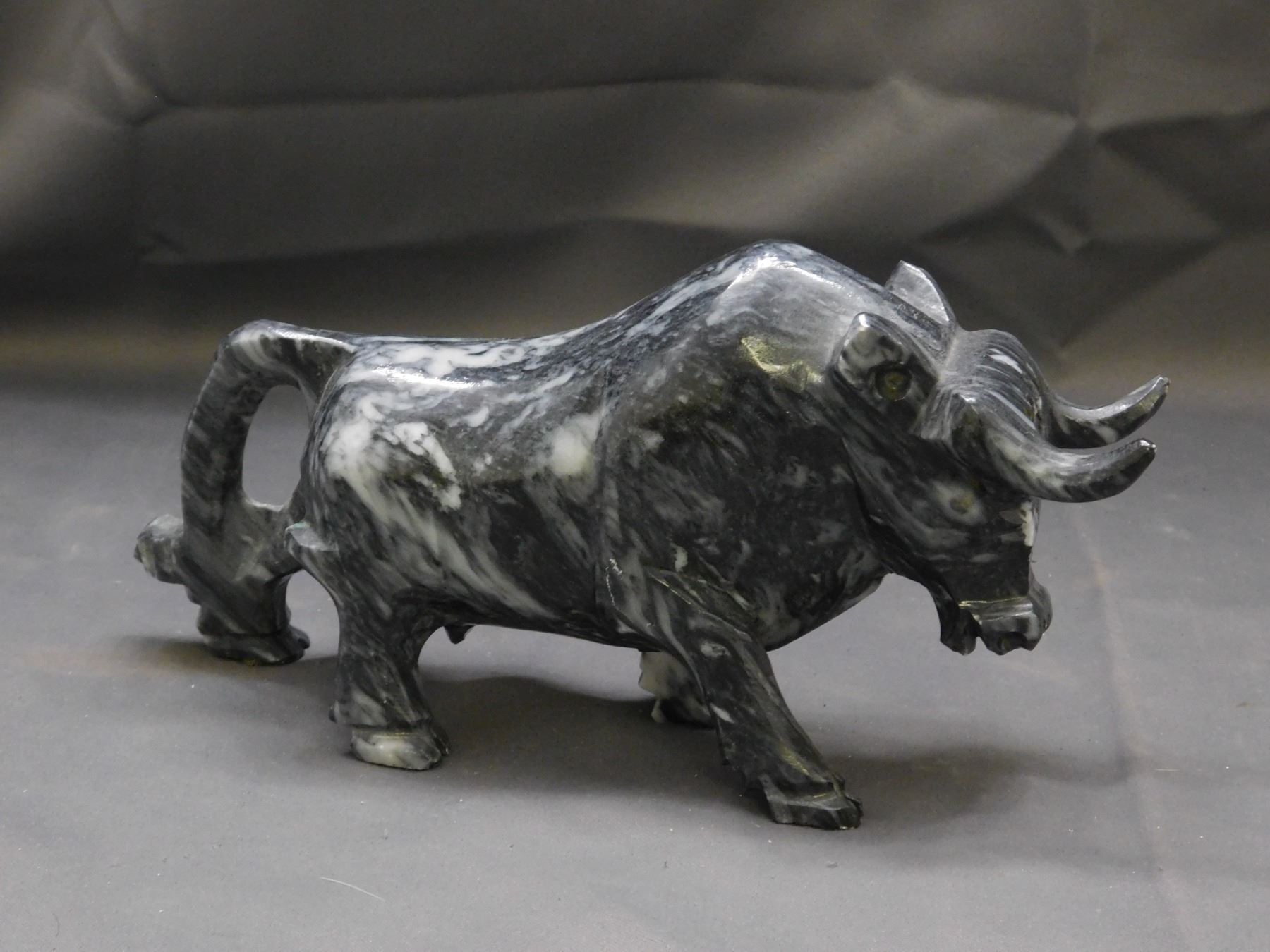 Stone Marble Bull Sculpture