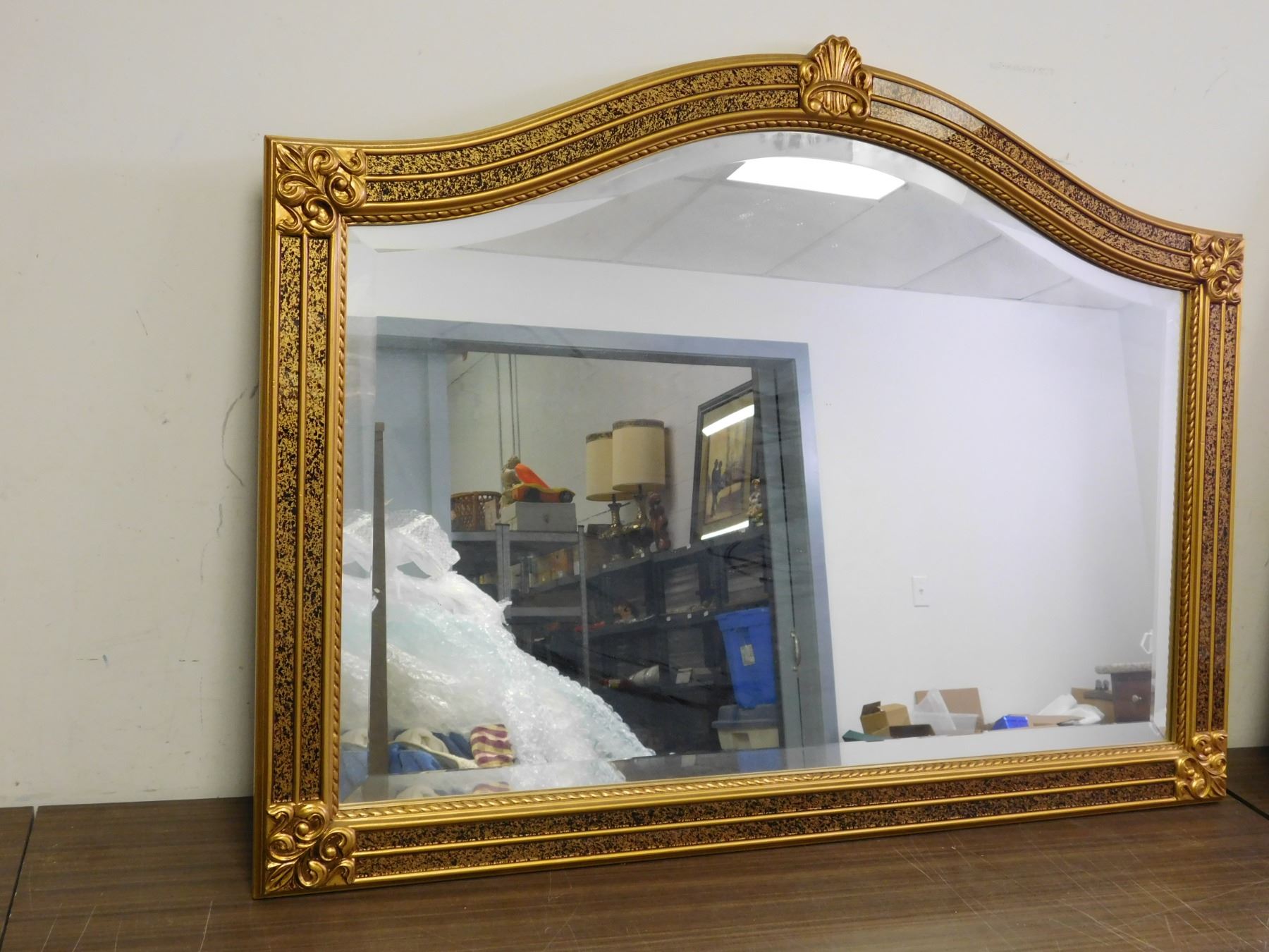 LARGE Vintage Hollywood Regency Ornate Gold Frame Mirror
