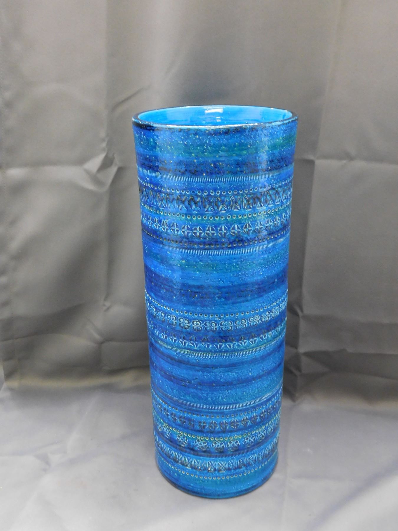 Blue Ceramic Pottery Umbrella Stand