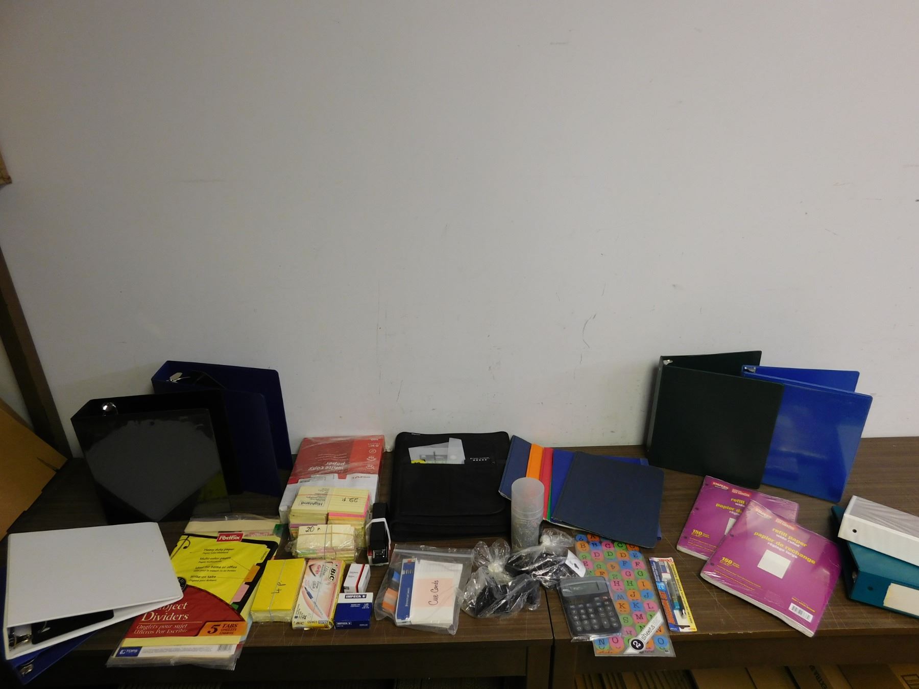Large Bundle of School Supplies, Binders Loose Leaf Paper, Clips ...