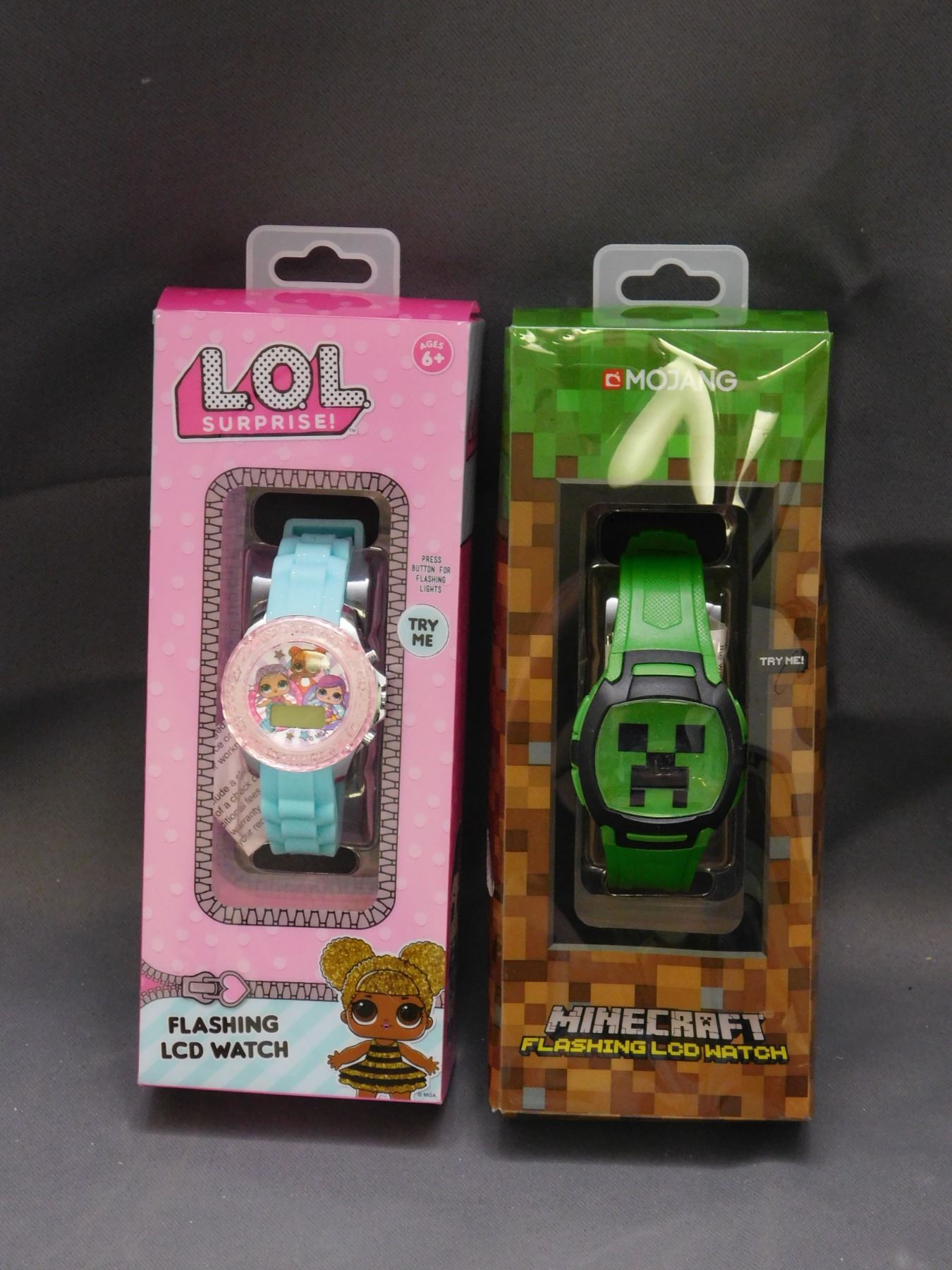Pair of Kids Watches LOL Surprise & Minecraft Creeper