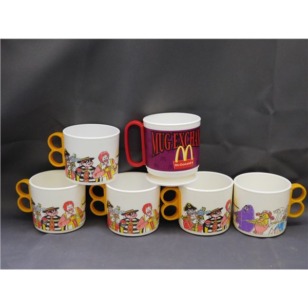 Lot of 6 Mcdonalds Mugs 1987 Grimace, Ronald, Hamburglar, Etc