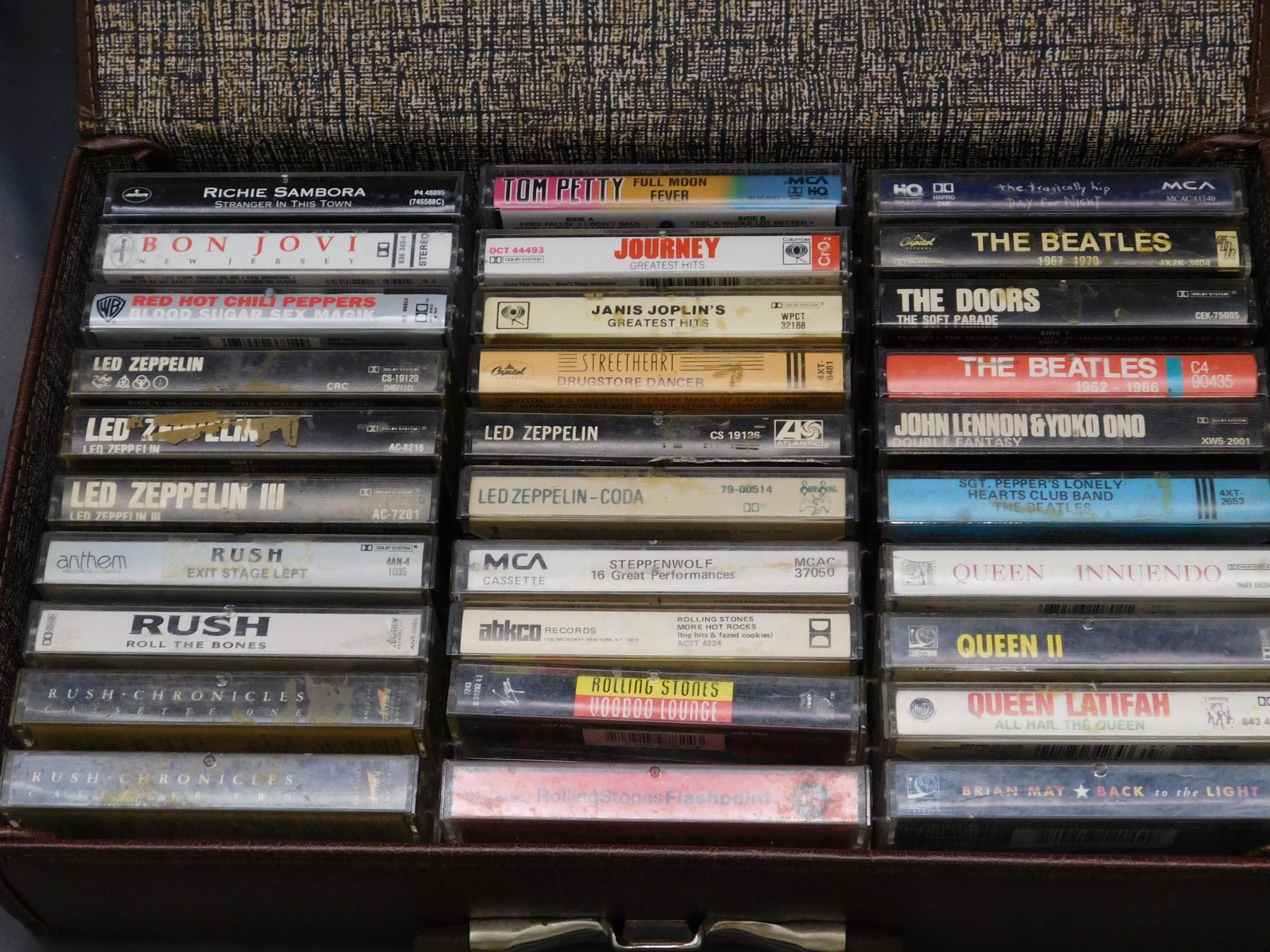 Case of 30 Classic Rock Cassette Tapes Stones, Beatles, Zeppelin, Queen ...