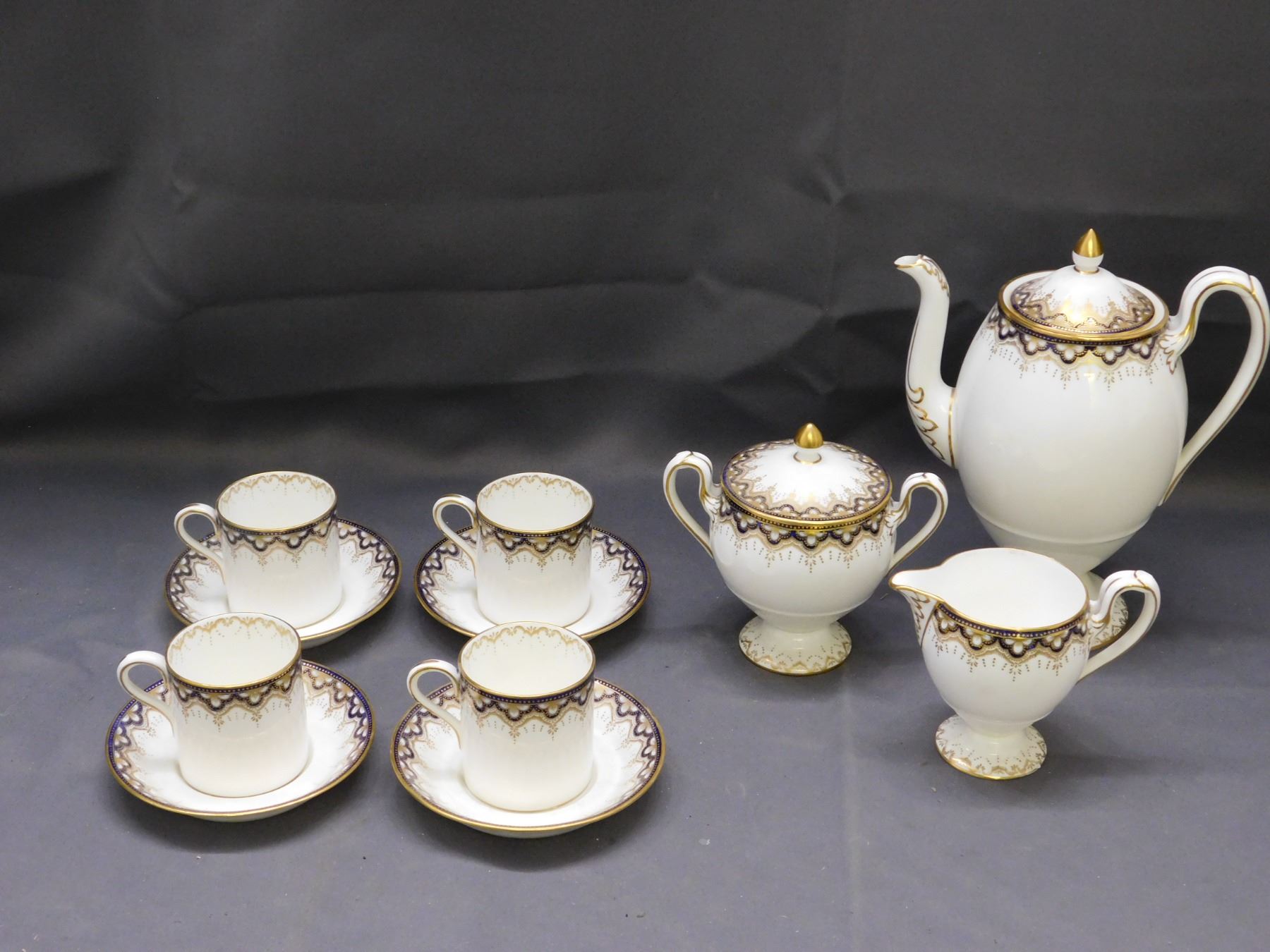 Wedgwood Lace Fine Bone China Coffee Set for 4 People Cream Sugar ...