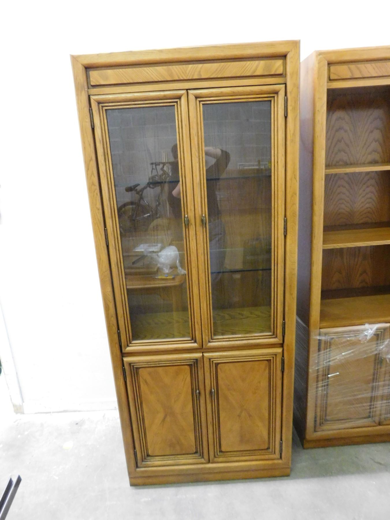 Vintage Wooden Showcase Display Cabinet with Glass Shelves Sklar ...