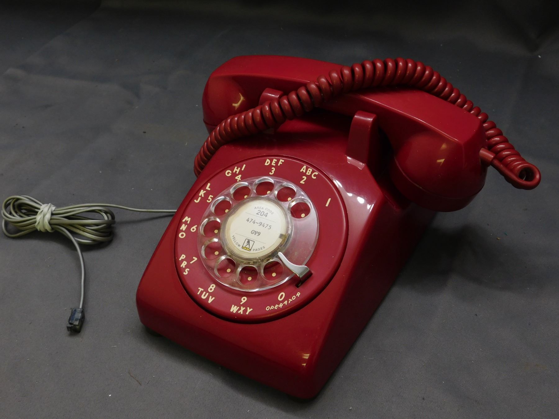 Made in Canada 1973 Red Rotary Telephone Phone