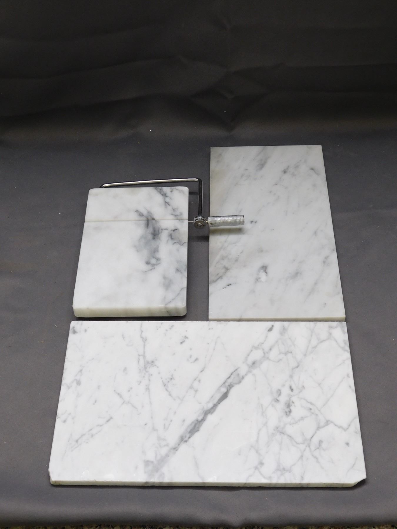 Lot of 3pcs Marble Stone Cutting Boards, Cheese Slicer Board