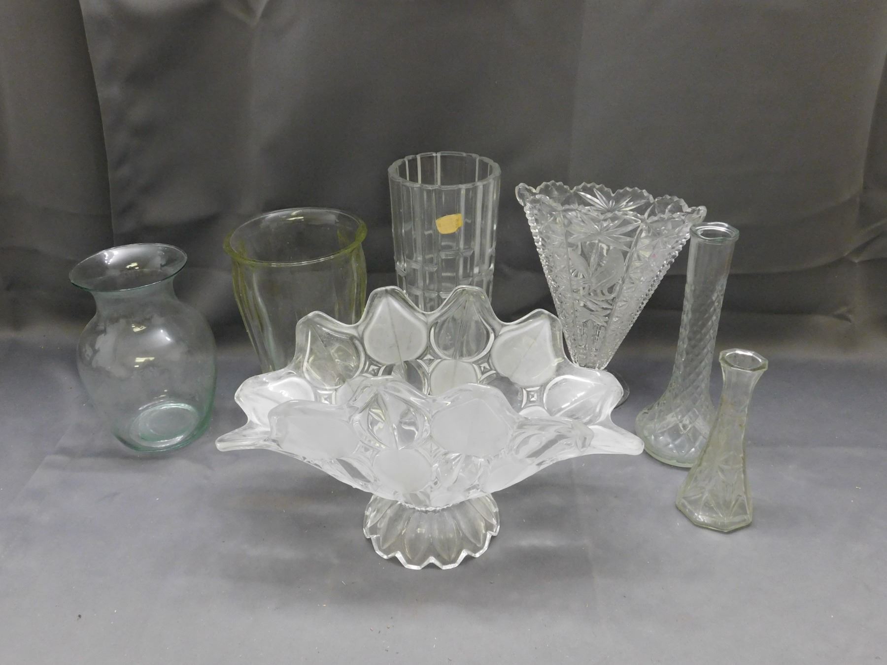 Lot of 7 Glass & Crystal Vases