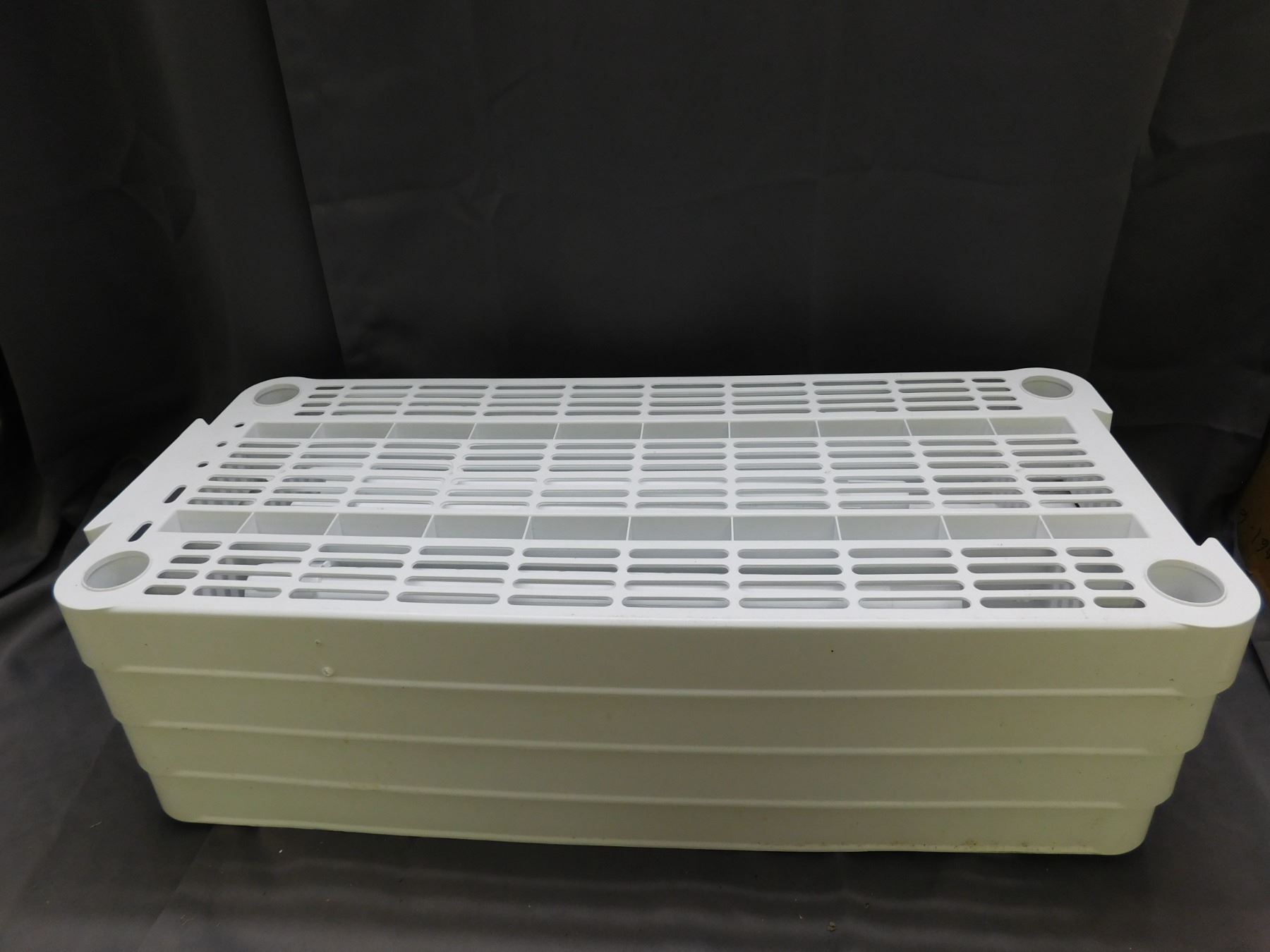 4-Tier White Plastic Shelving Unit