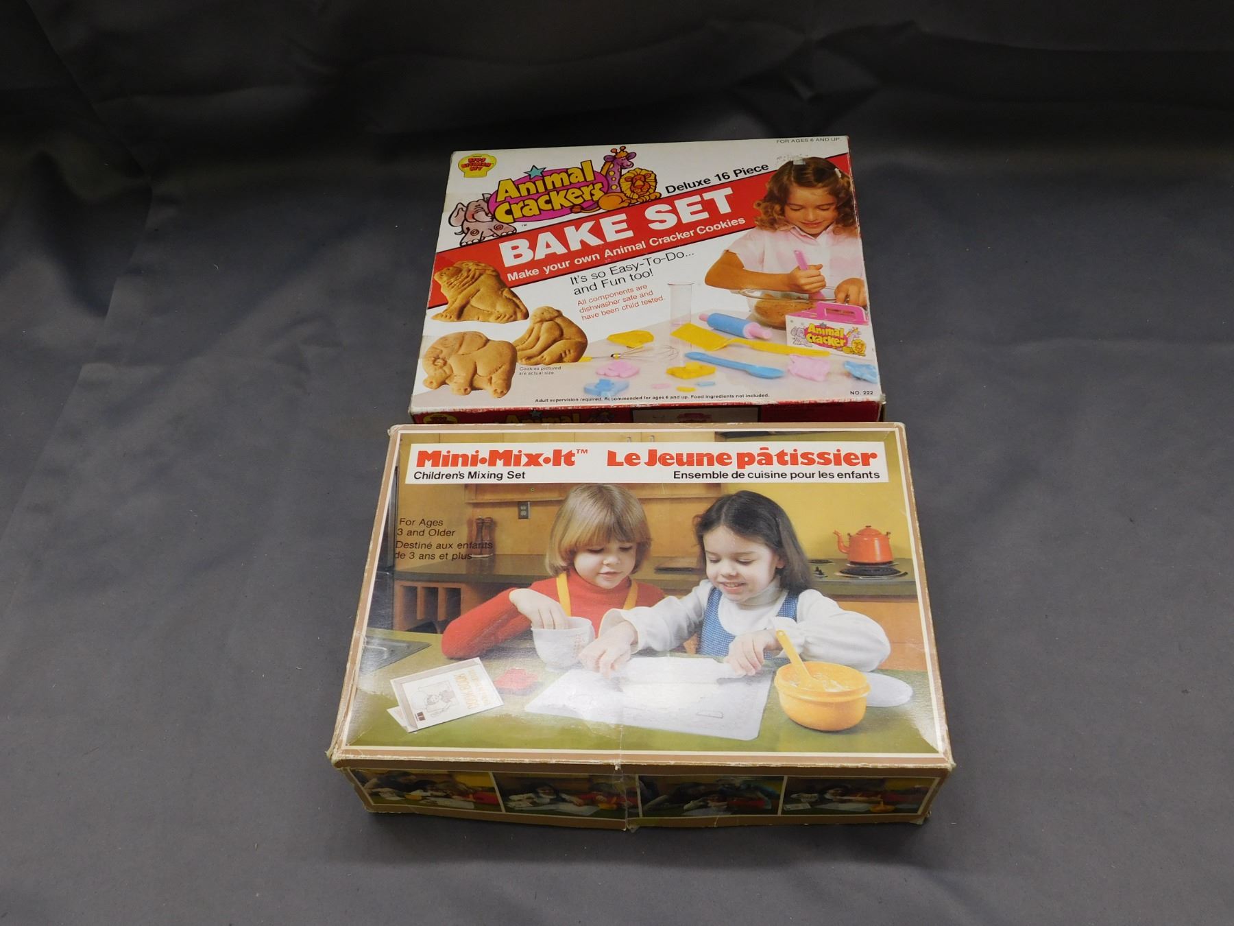 Lot of 2 Mini-Mix-It & Animal Crackers Bake Set Vintage Kids Kitchen ...