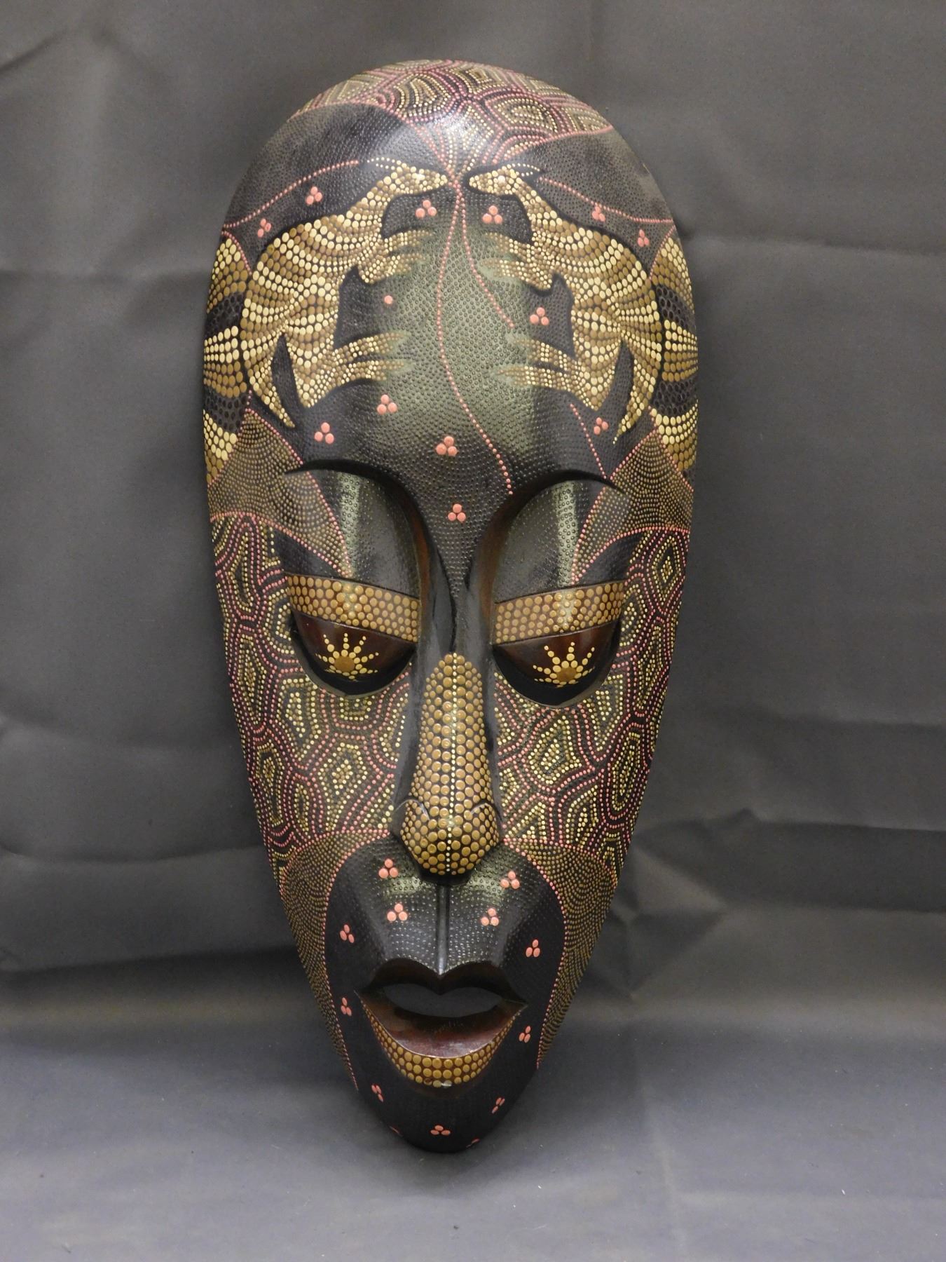 Australian Aboriginal Wooden Carved Tribal Folk Mask Wall Decor