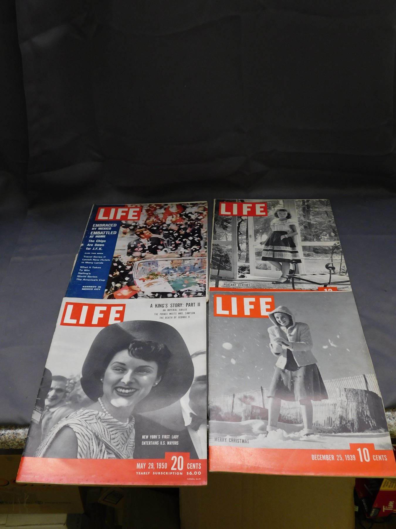 Lot of 4 Vintage LIFE Magazines 1939, 1944, 1950, 1962