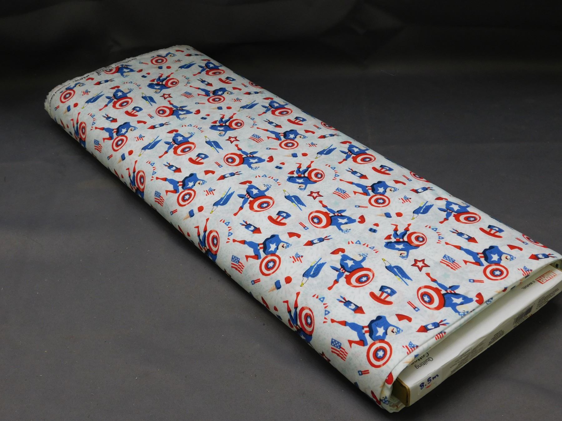 8.5 Meters of Captain America Cotton Fabric Repeating Pattern