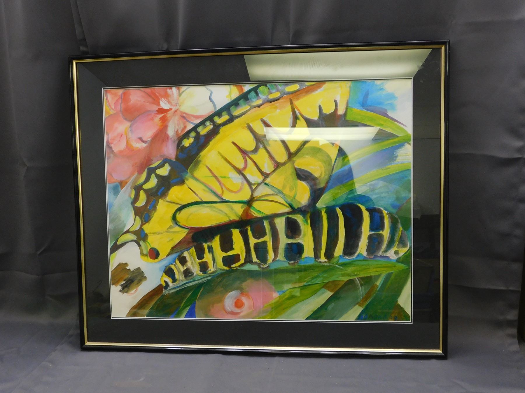 Original Painted Butterfly Emerging out of Chrysalis Artist Signed 1989 ...