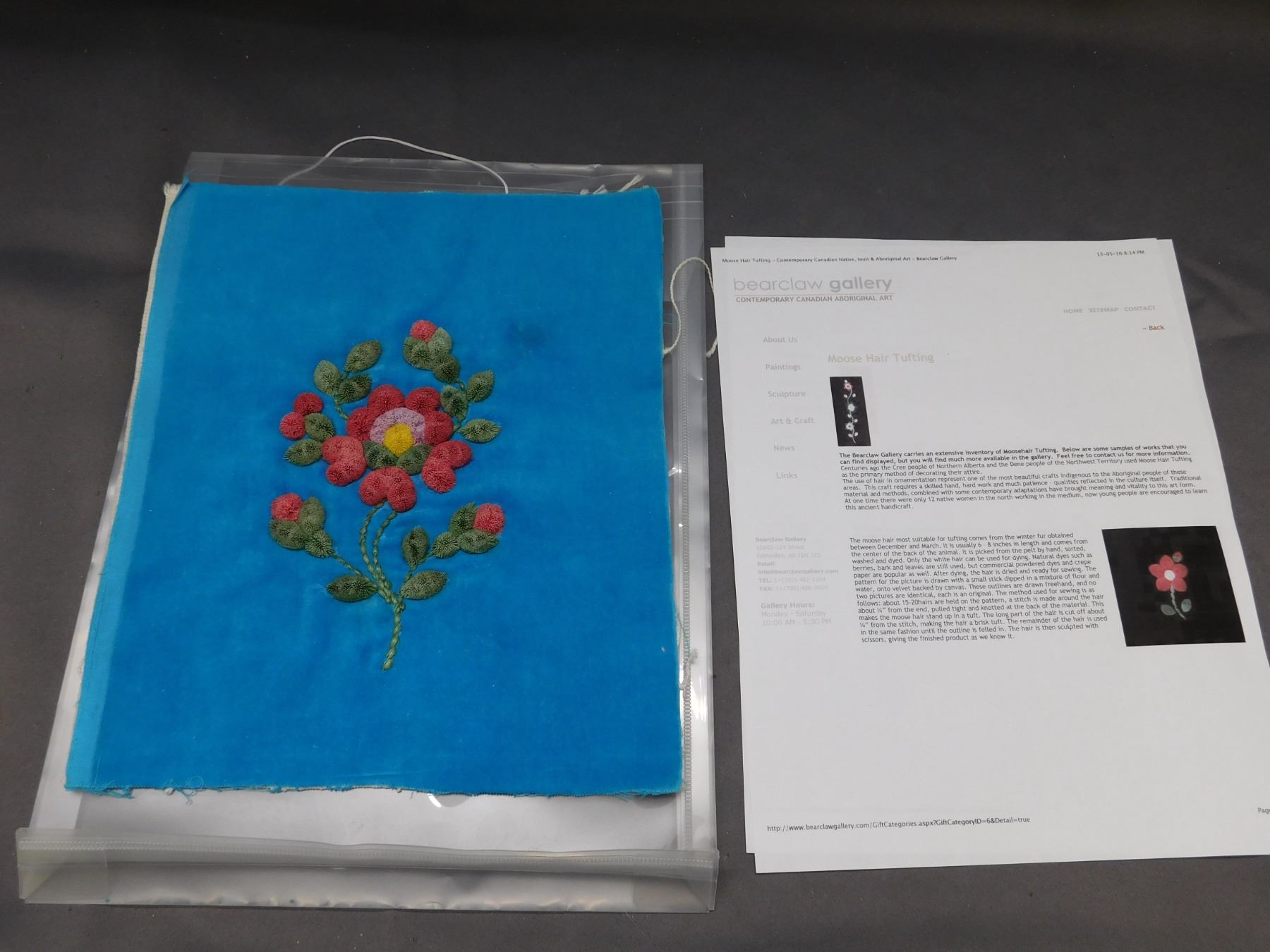 Moose Hair Tufting Flower Art