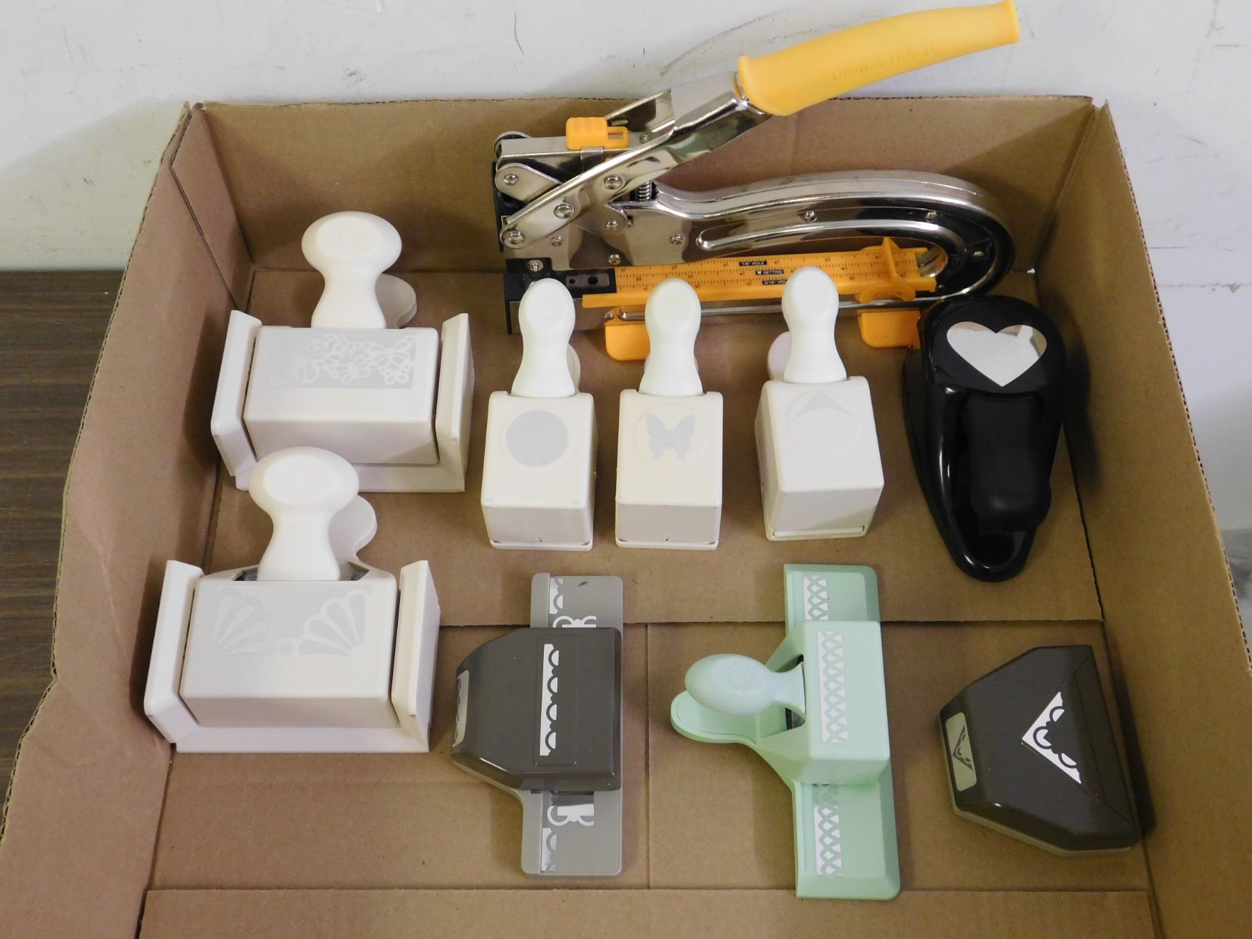 Lot of 10 Paper Punch-Out Cutters, Heavy Duty Hole Punch