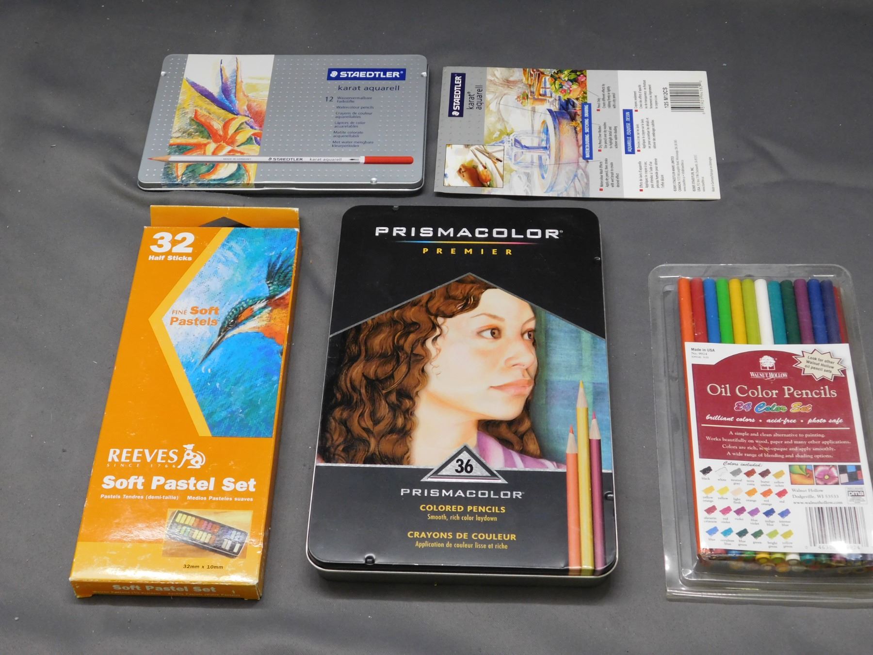 Lot of 4pcs Art Pencils Pencil Crayons Oil Colour Walnut Hollow Set ...