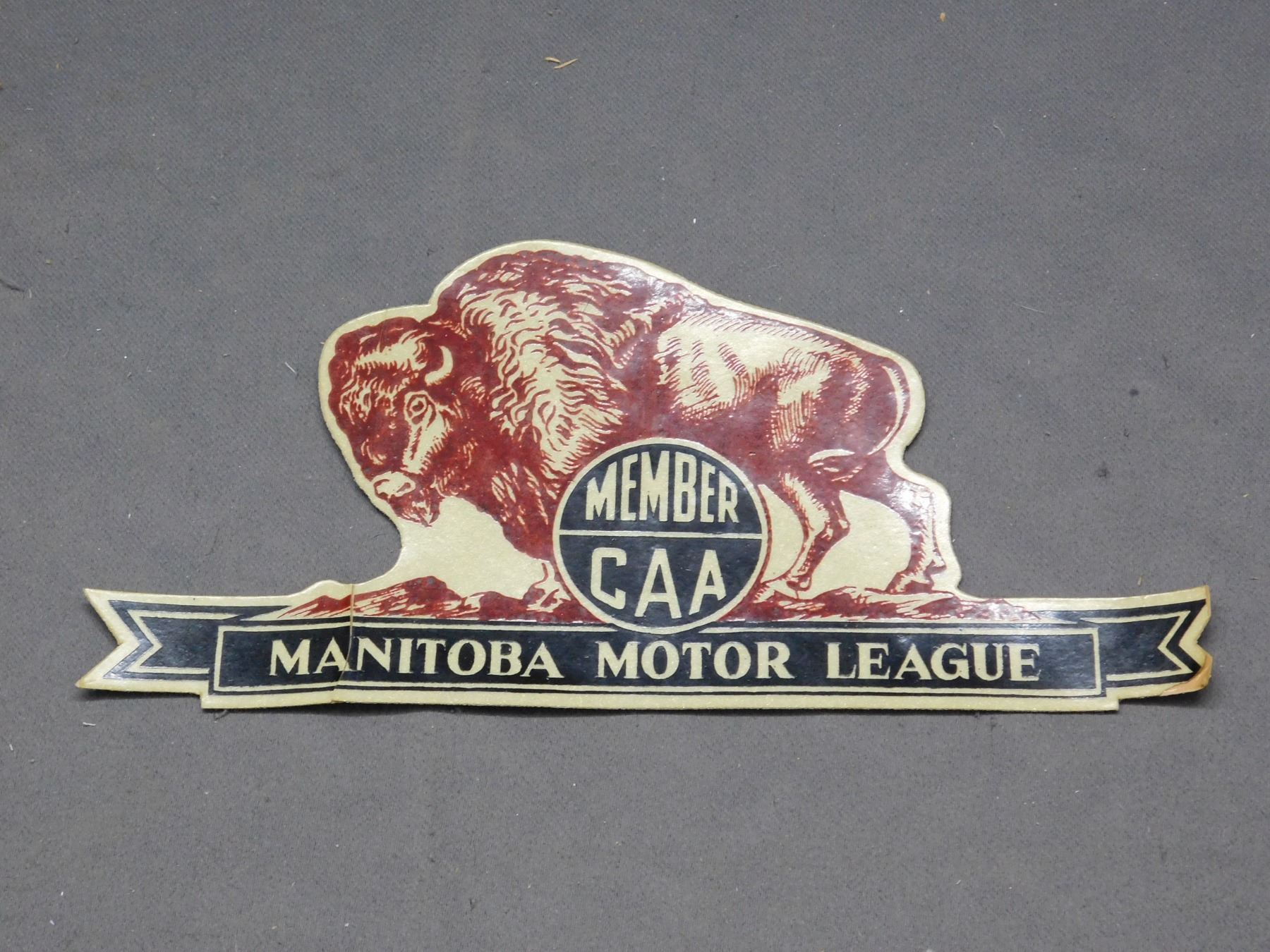 Manitoba Motor League Member CAA Decal