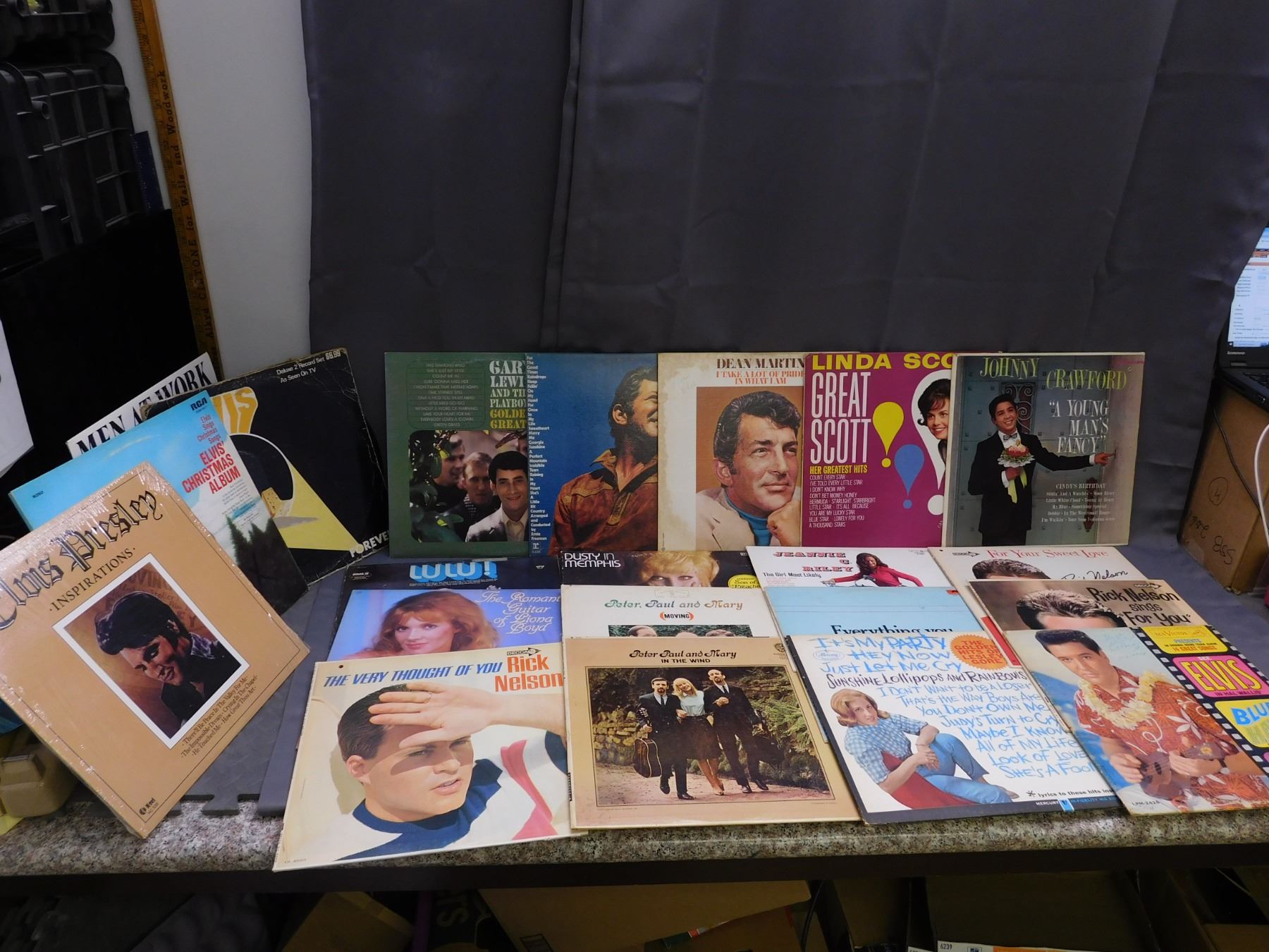 Lot of 20 Assorted Vinyl Records LPs Elvis, Dean Martin, Rick Nelson ...