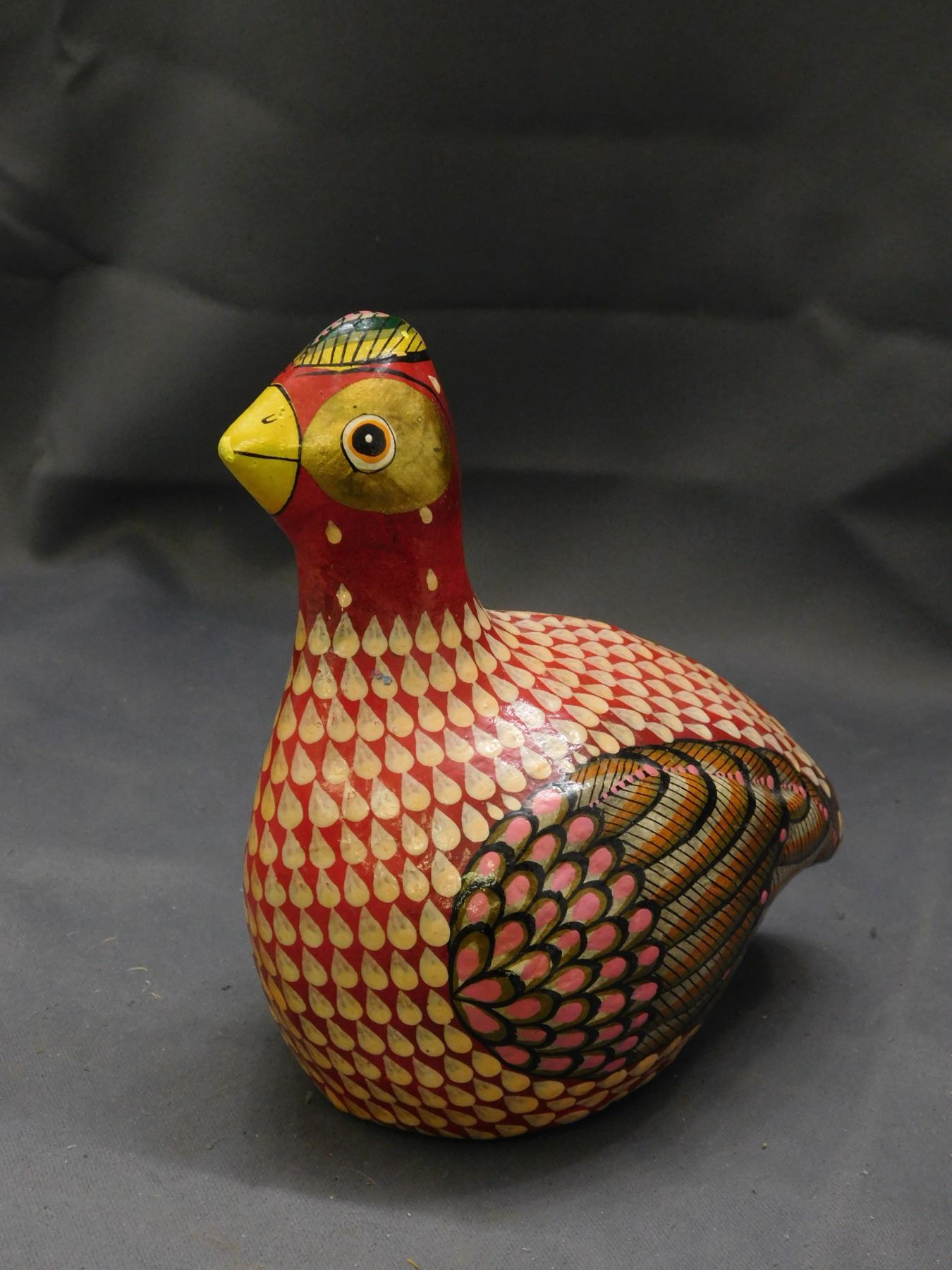 Hand Made Paper Mache Bird by Mexican Artist J. Ives Acroma Artist Signed