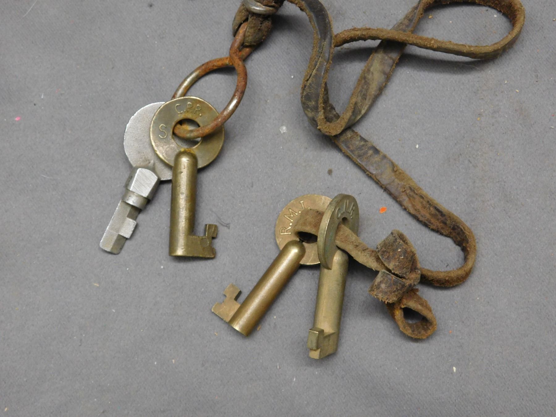 Brass Railway Barrel Skeleton Keys
