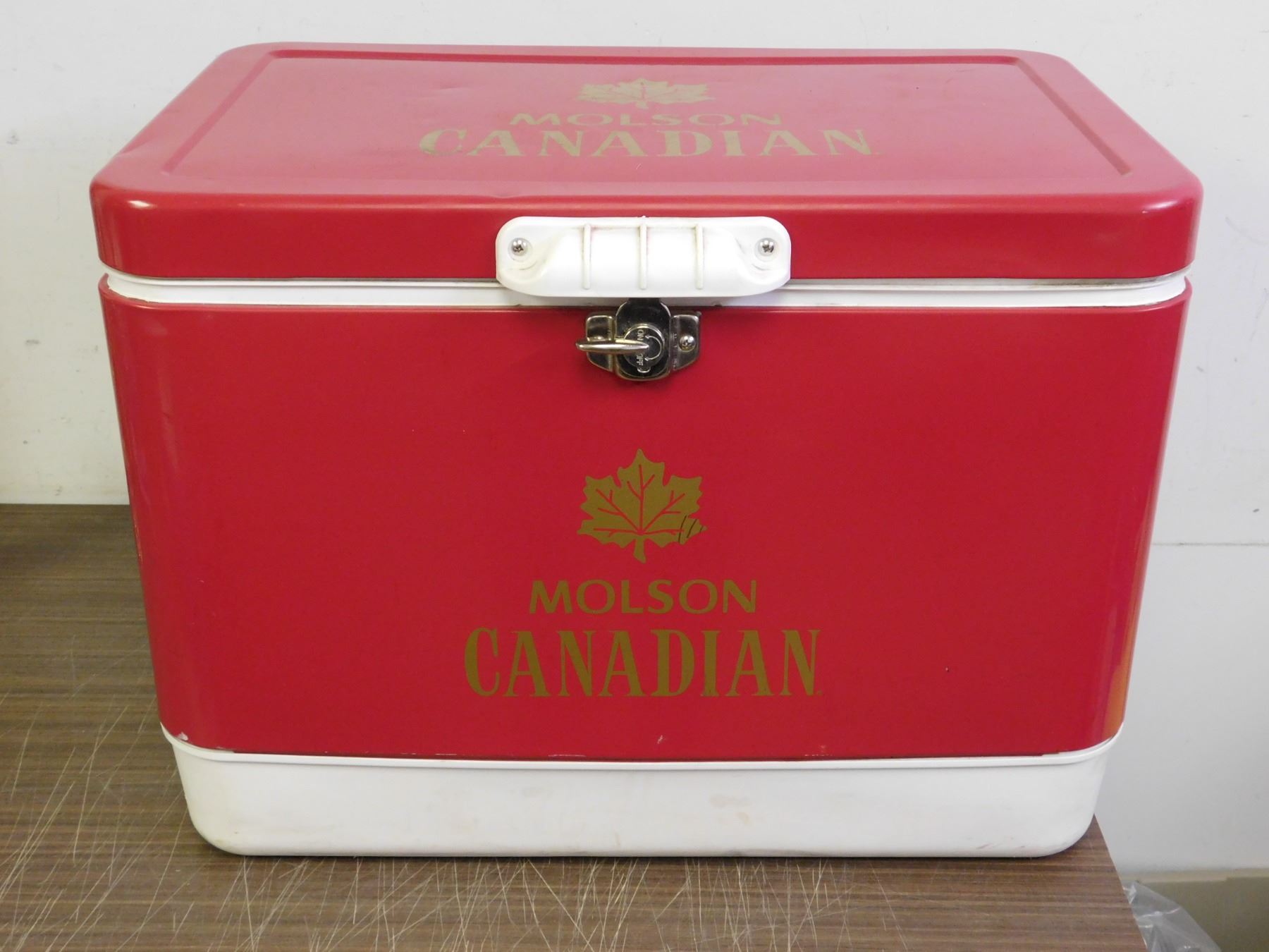 Molson Canadian Red and White Cooler Trunk
