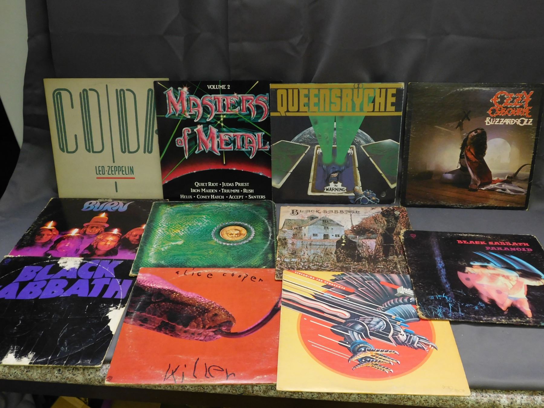 Lot of 11 Assorted Rock Vinyl Records LPs Hard Rock Heavy Metal Ozzy ...