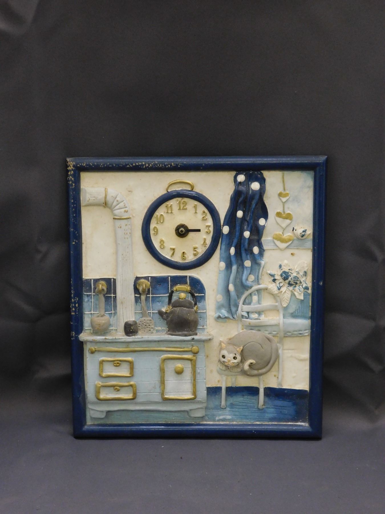 Hand Made 3D Ceramic Sculpted Clock from Germany circa 1980s?