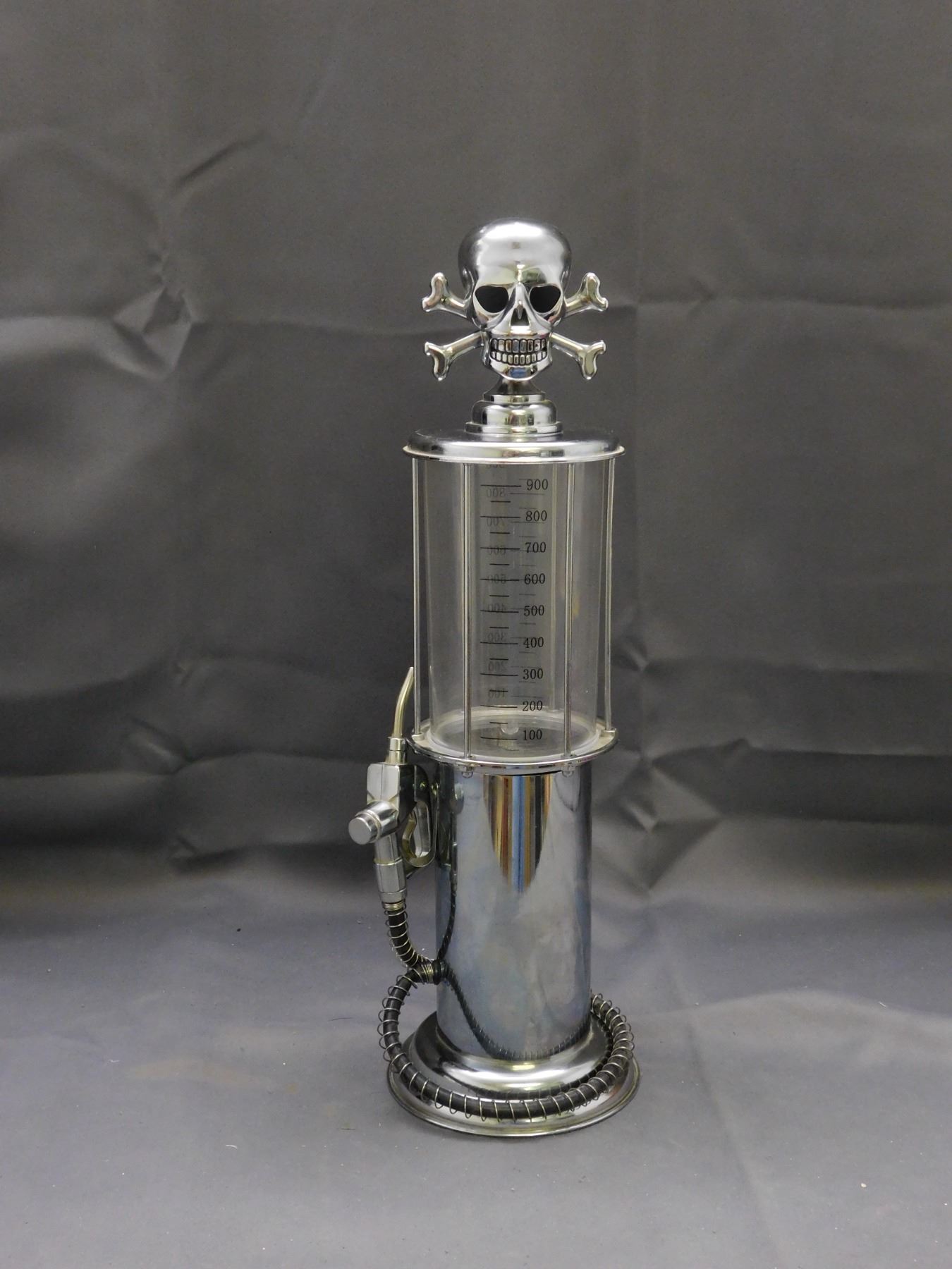 Gas Station Pump Liquor Dispenser Skull Chrome Design