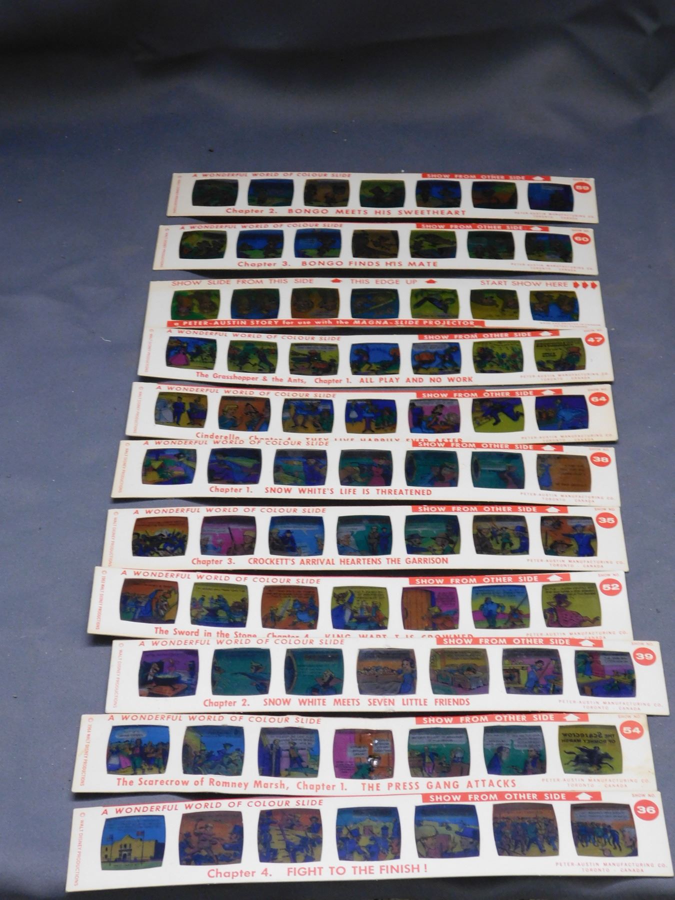 Lot of 11 Walt Disney Slides for Magna-Slide Projector