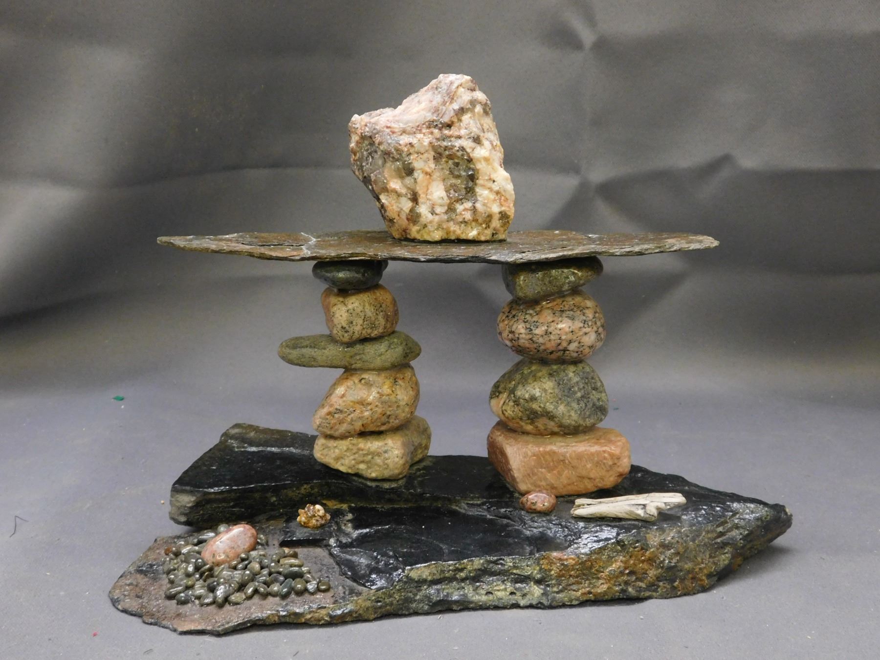 Stone Inukshuk Sculpture Decorative Indigenous