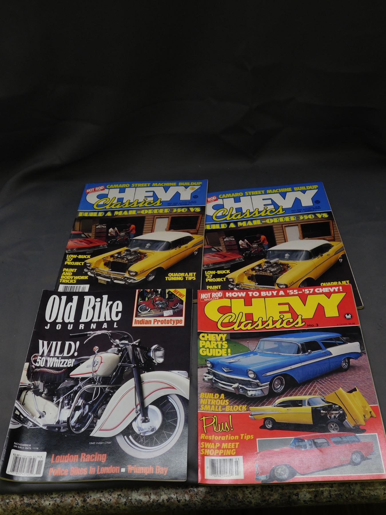 Lot of 4 Chevy Classics Magazines Vol 1 No 4 & No 3, Old Bike Journal