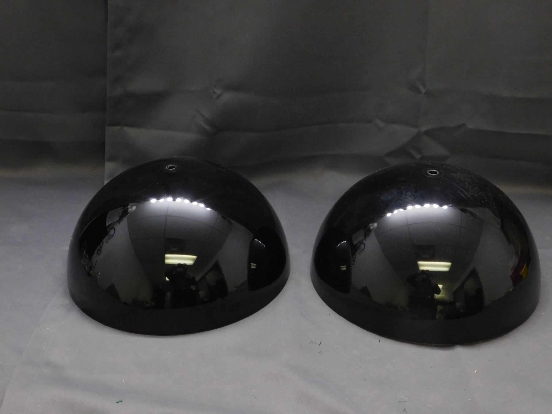 Pair of 12" Smoked Lucite Plastic Mushroom Lamp Shades