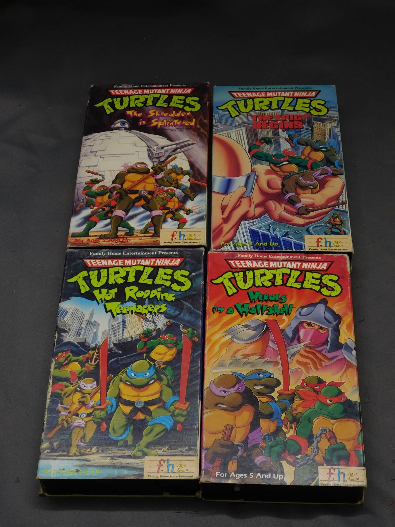 Lot of 4 TMNT Teenage Mutant Ninja Turtles VHS Movies Tapes