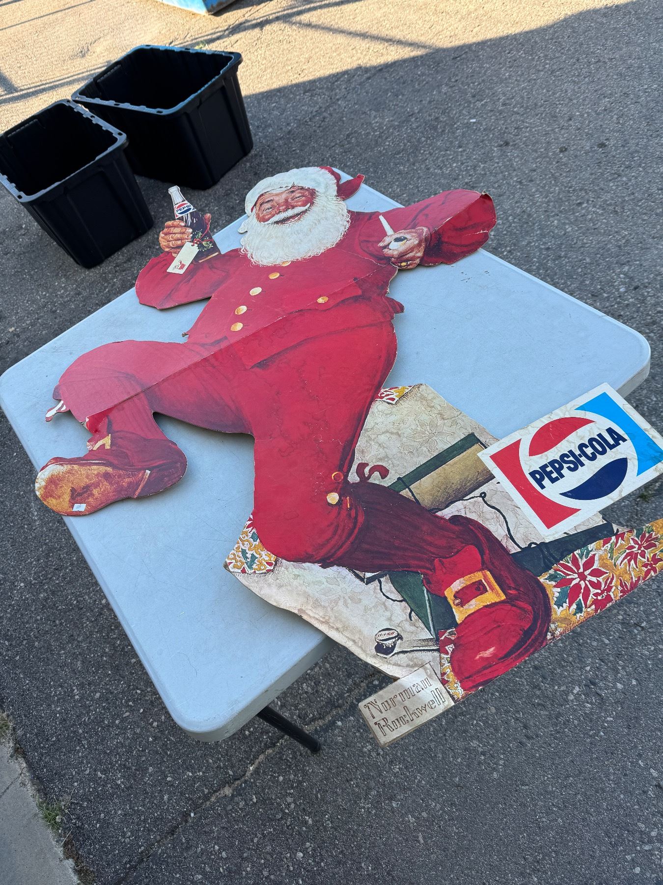 Pepsi-cola Santa cardboard advertising