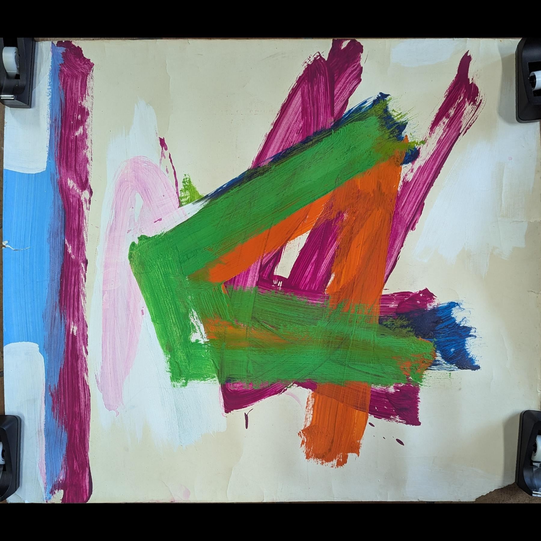 Ronaldo De Juan (Argentinian, 1931-1989) Acrylic Abstract Expressionist ...