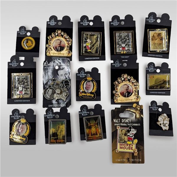 Lot Of 15 Vintage Walt Disney Pins, Walt Disney Portraits, Mickey Mouse ...