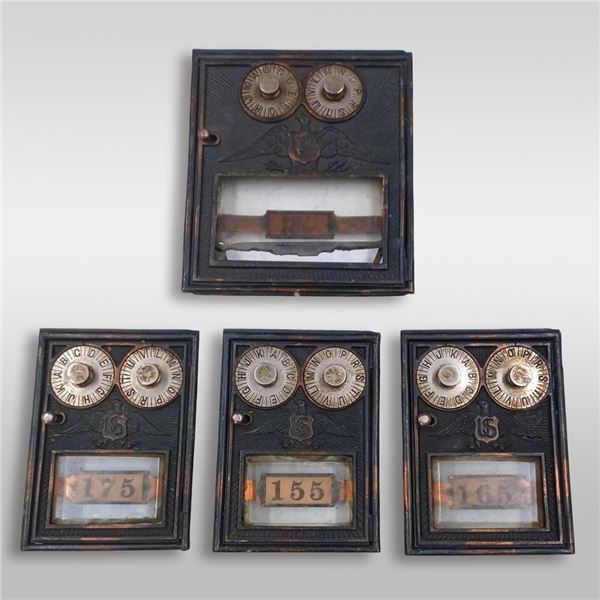 Lot Of Vintage US Post Office Double Dial Bronze Mailbox Locks