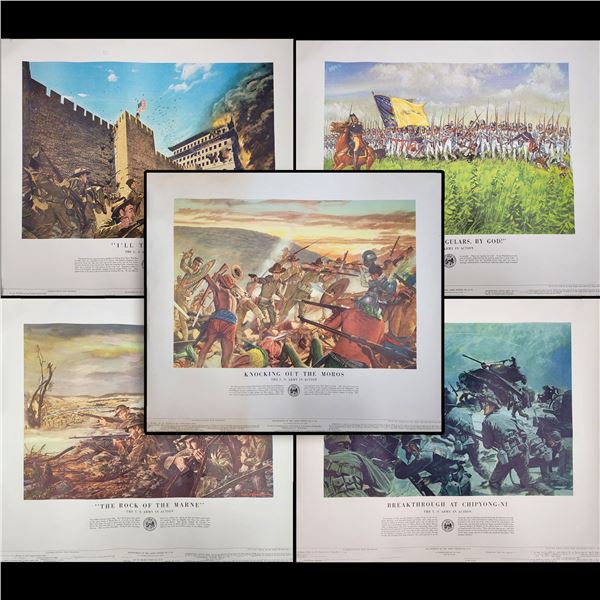 5 Original Vintage 1950s US Army in Action Posters