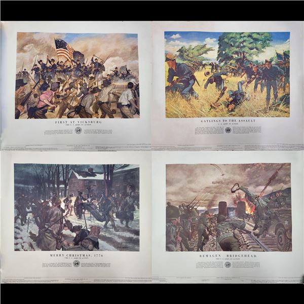 4 Original Vintage 1950s US Army in Action Posters