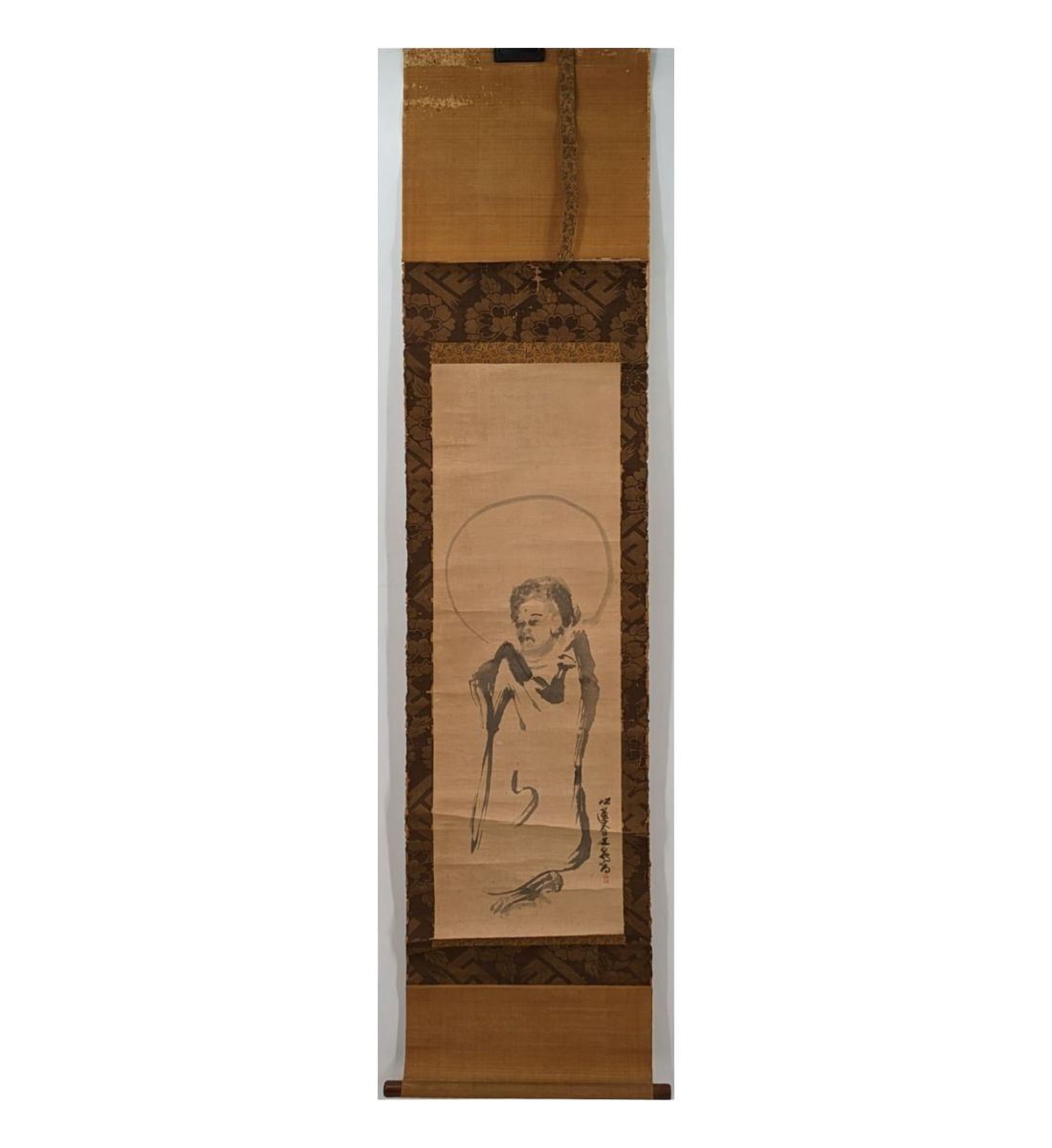 A Japanese Scroll Ink Painting With Calligraphy And Seal Marks, Age ...